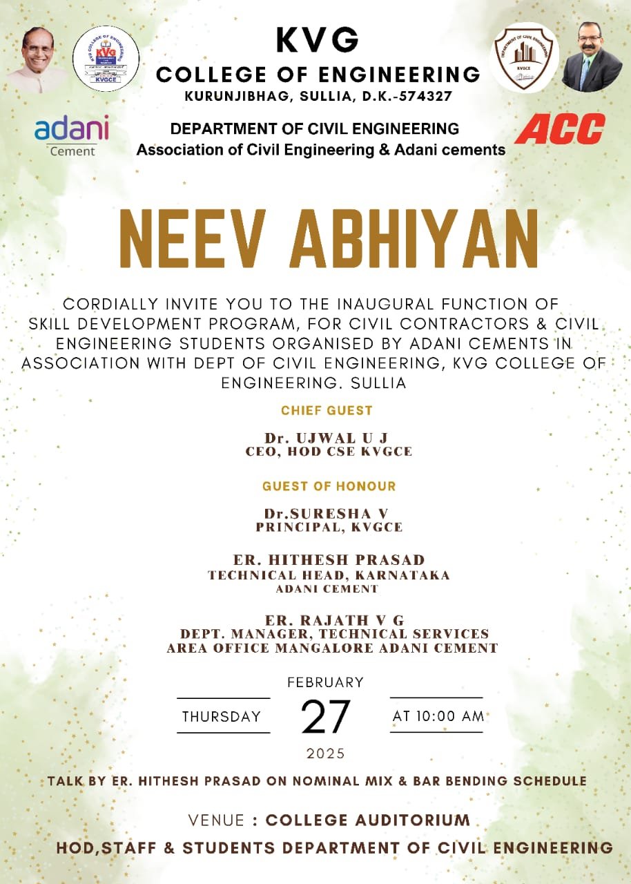 Skill development Program “Neev Abhiyan” - 2025 - KVGCE